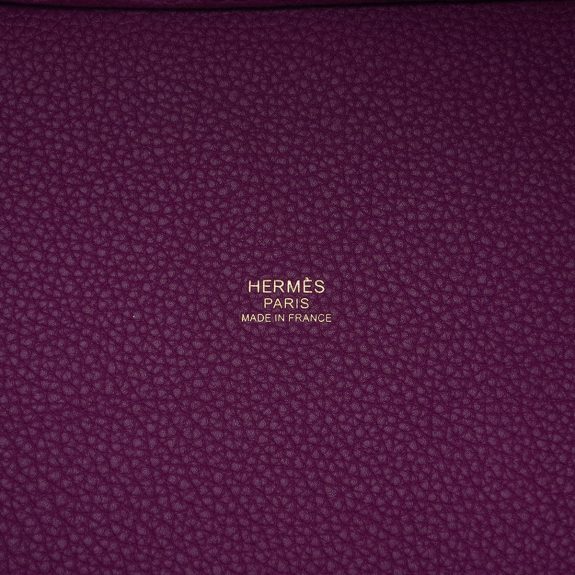 Hermes Lock 18 Bag Anemone Gold Hardware Clemence Leather | Mightychic