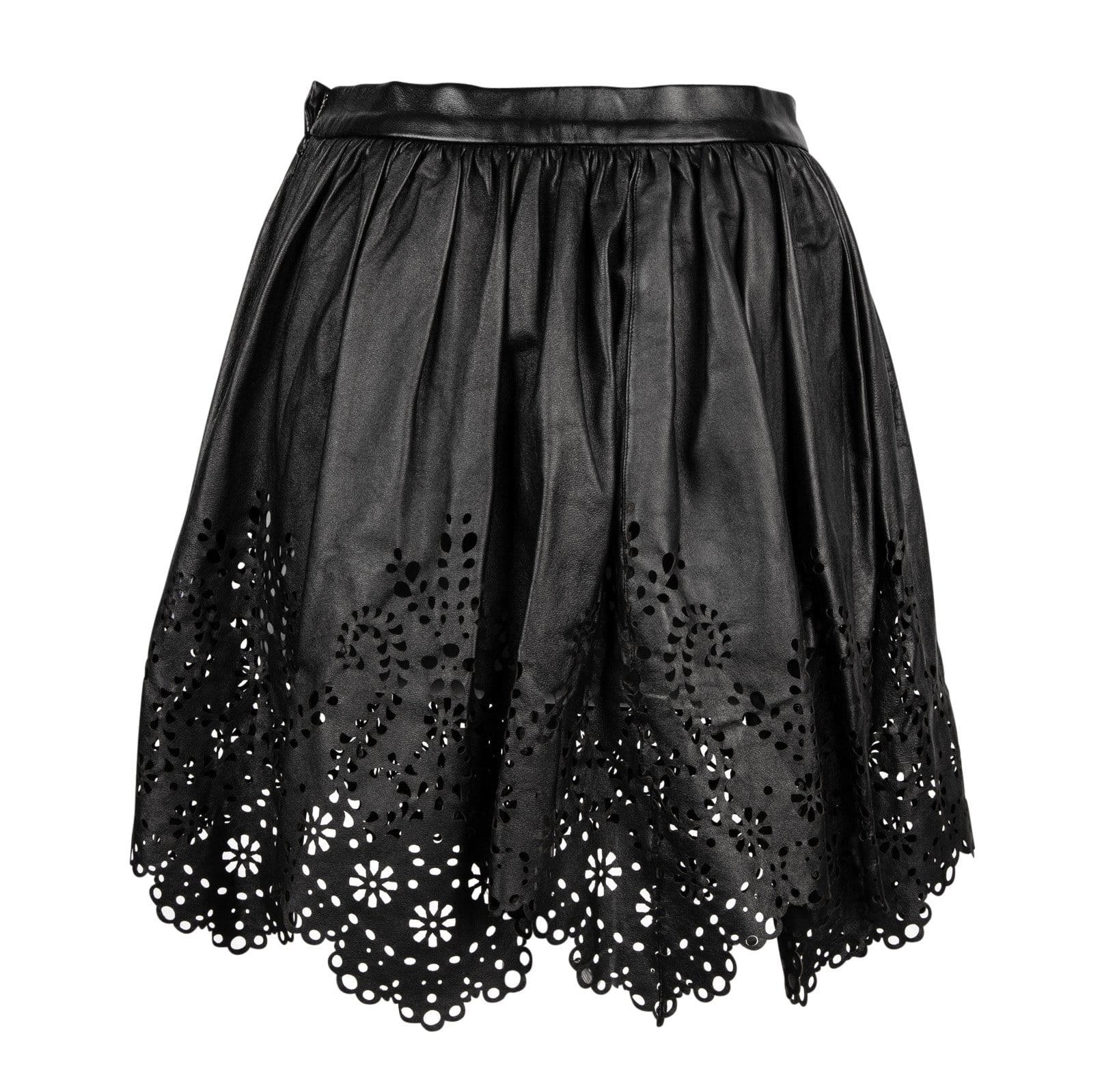Chloe Skirt Leather Opening Ceremony Laser Cut S New | Mightychic