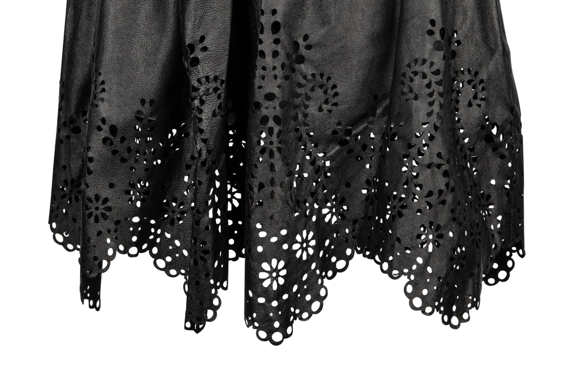 Chloe Skirt Leather Opening Ceremony Laser Cut S New | Mightychic