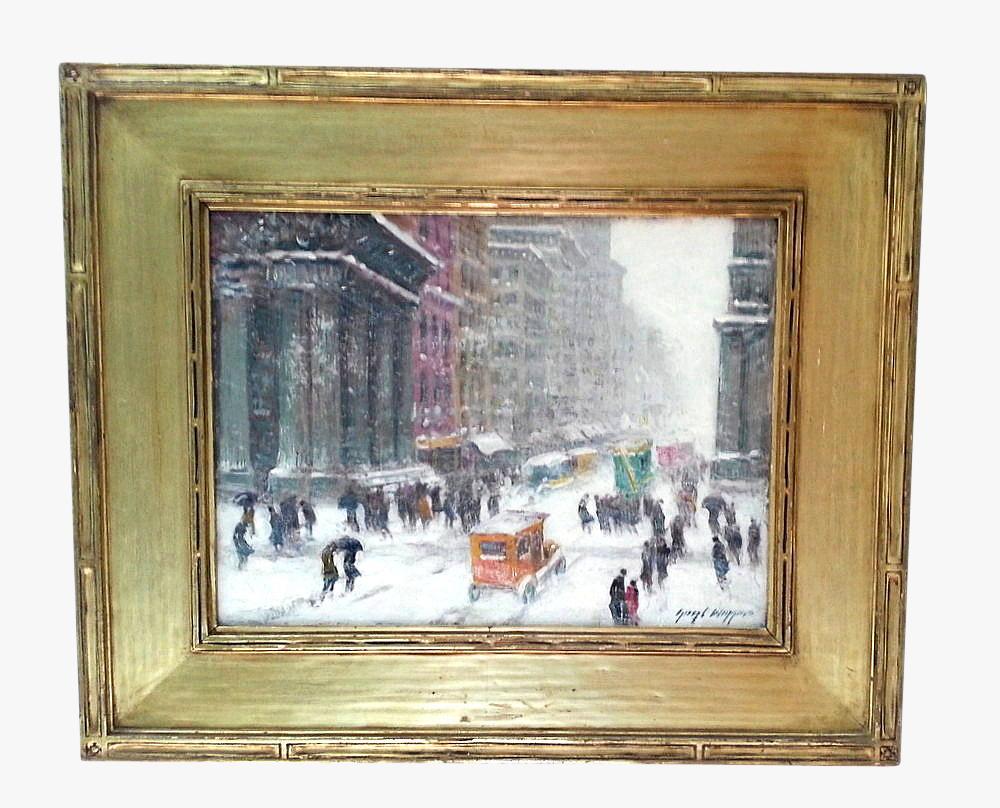 Guy C Wiggins Signed Early American 1883 - 1962 Fifth Avenue in the ...