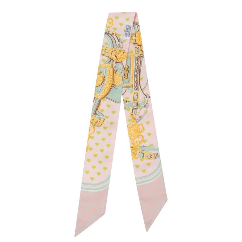 Hermes Twilly Love Heart Brides De Gala Parme Vert D'Eau Vieux Rose ...