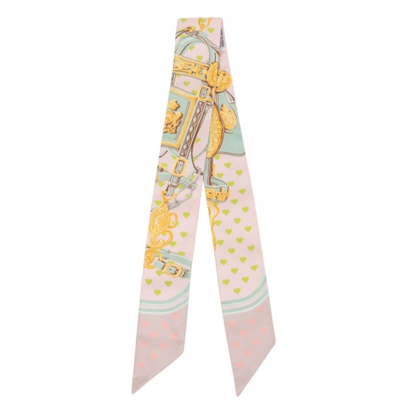 Hermes Twilly Love Heart Brides De Gala Parme Vert D'Eau Vieux Rose ...