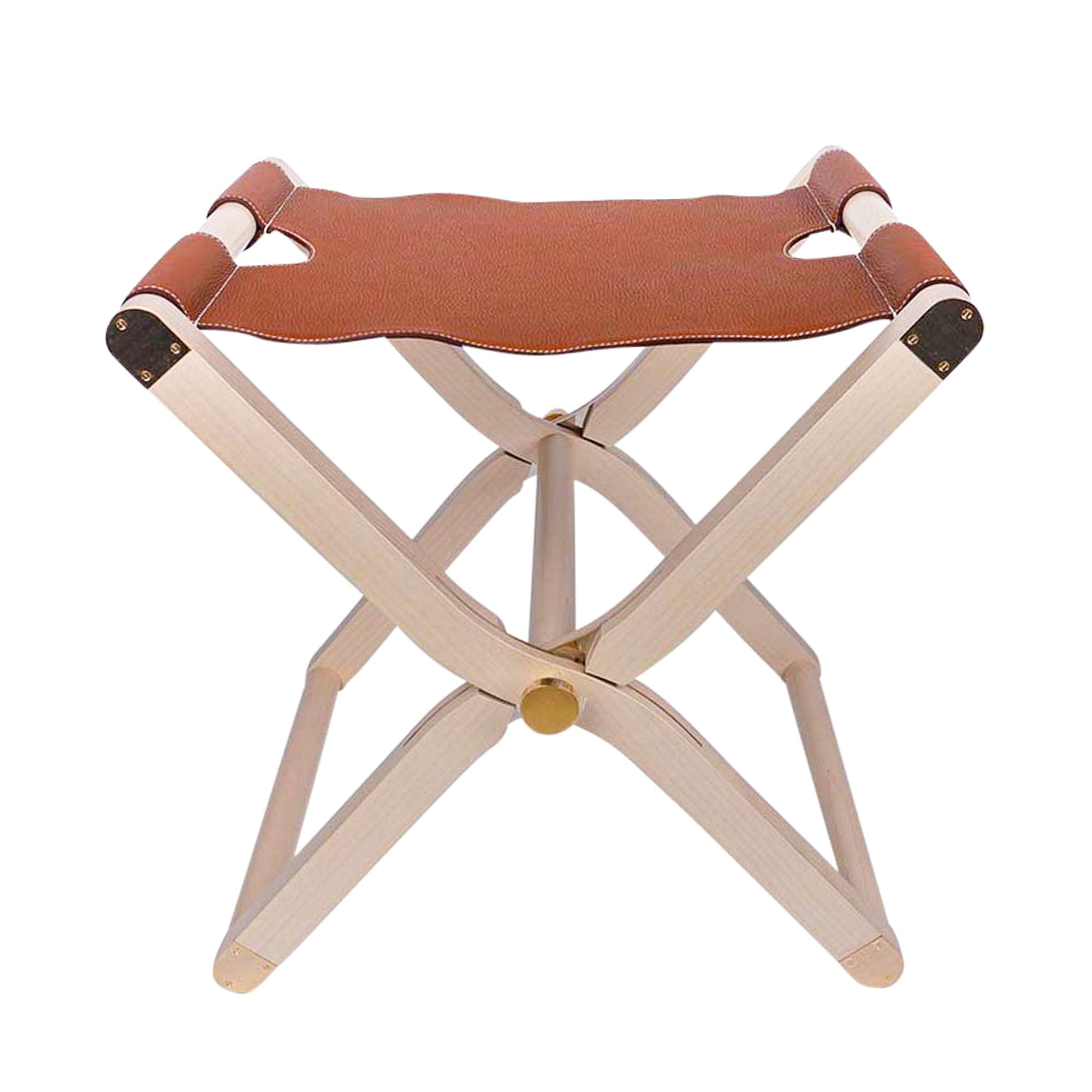 Hermes Pippa Stool Folding Natural Maple / Gold Taurillon Clemence ...
