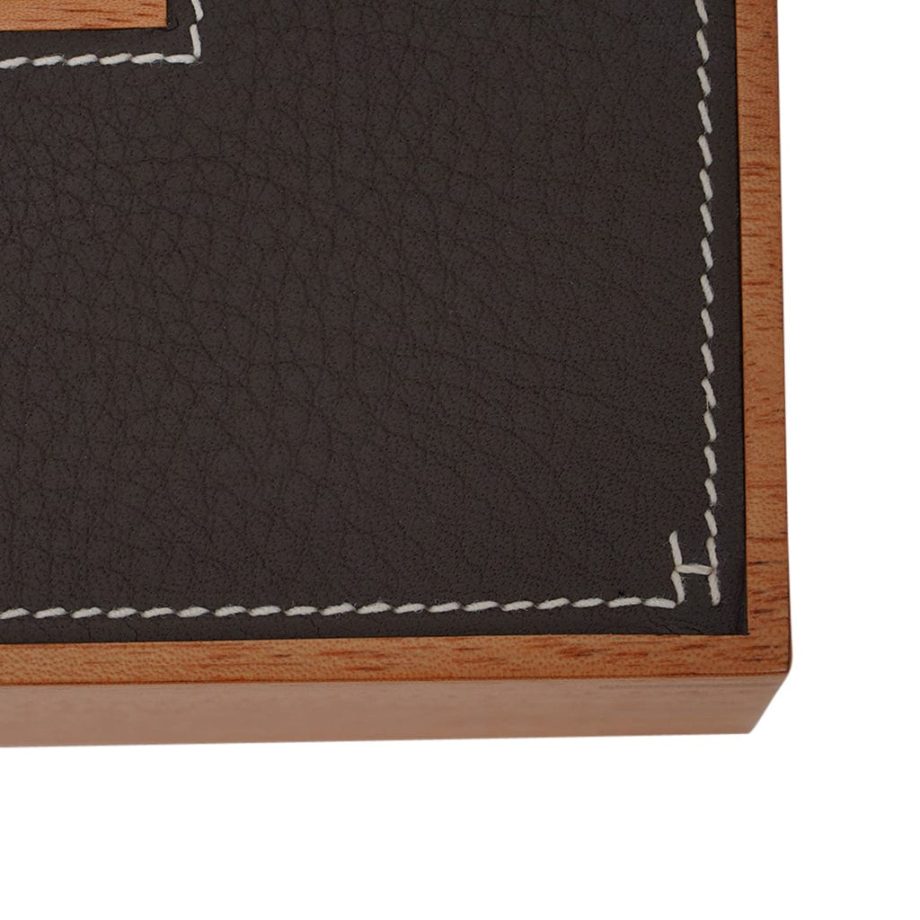 Hermes Pleiade Tissue Box Mahogany Wood Ebene Leather | Mightychic