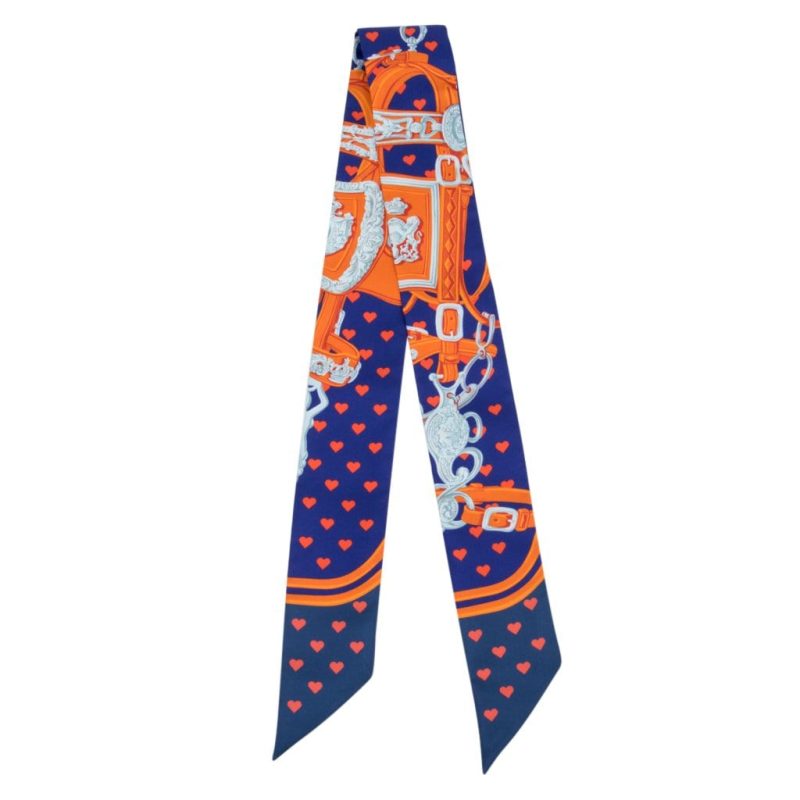 Hermes Twilly Love Heart Brides De Gala Ultra Violet / Marine / Orange ...