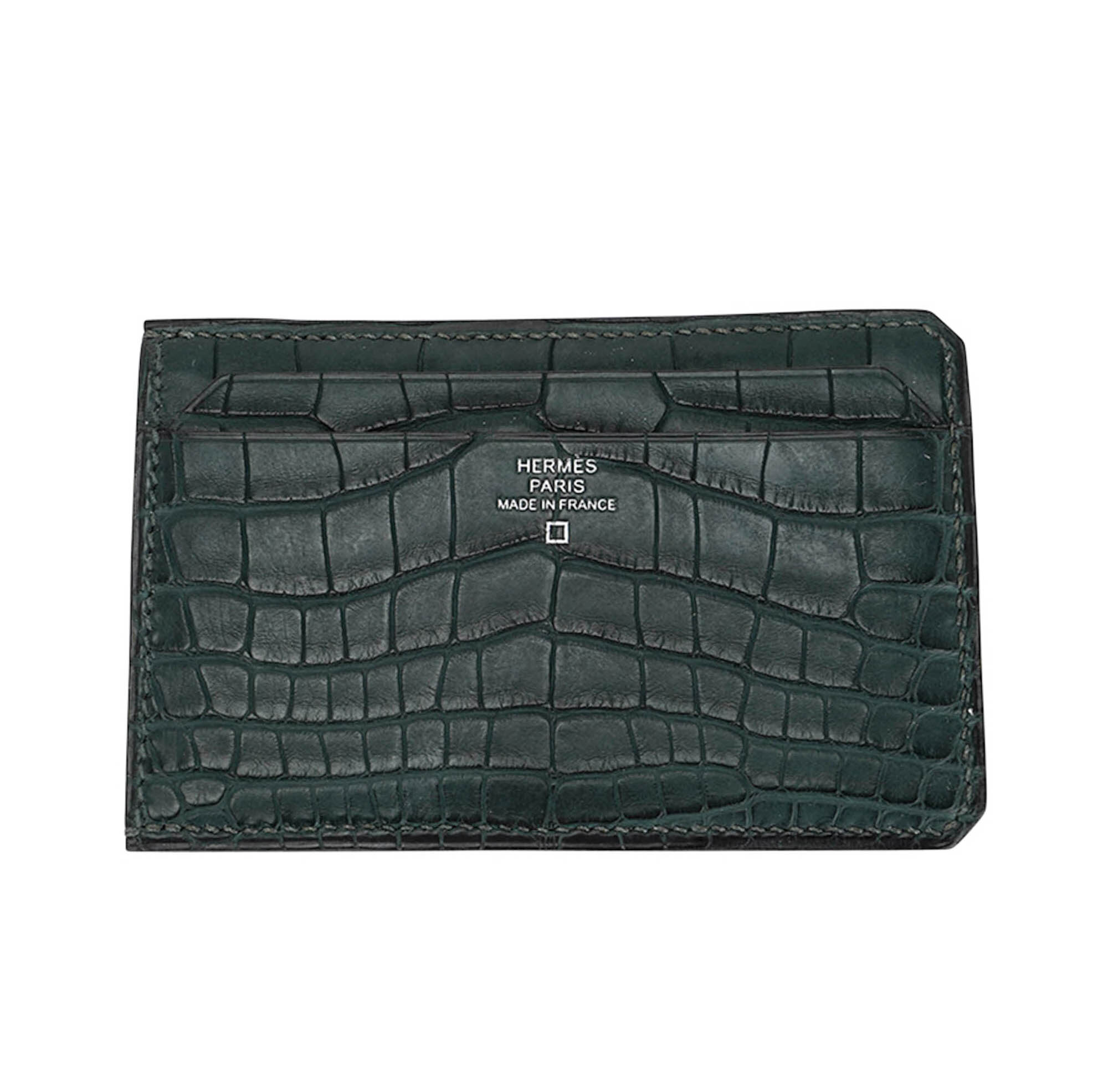 Hermès City 4CC Card Holder Vert Titien Matte Alligator | Mightychic